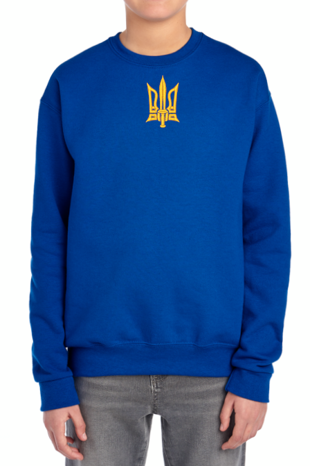Kids' embroidered sweatshirt "Tryzub" - Ukie Style