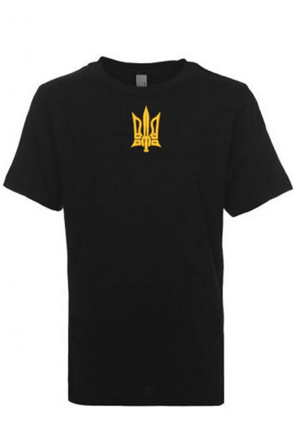 Kid's embroidered t-shirt "Combat Tryzub" - Ukie Style