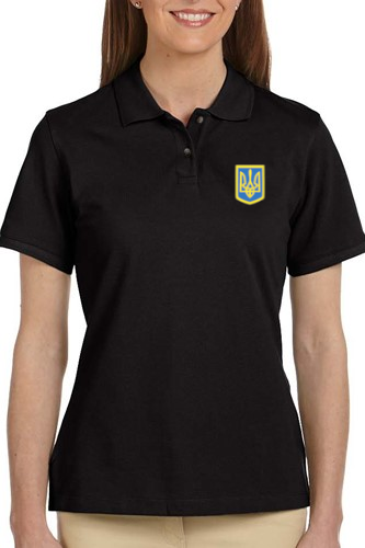 Women's polo shirt with Tryzub Emblem - Ukie Style